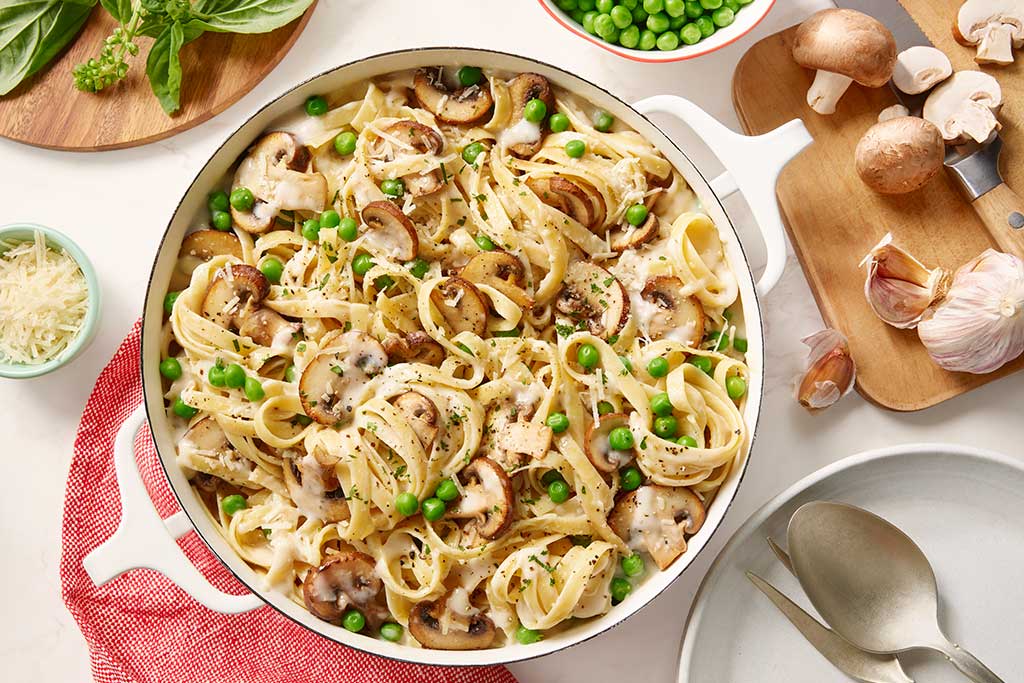 One Pot Vegetarian Carbonara Recipe Cook With Campbells Canada